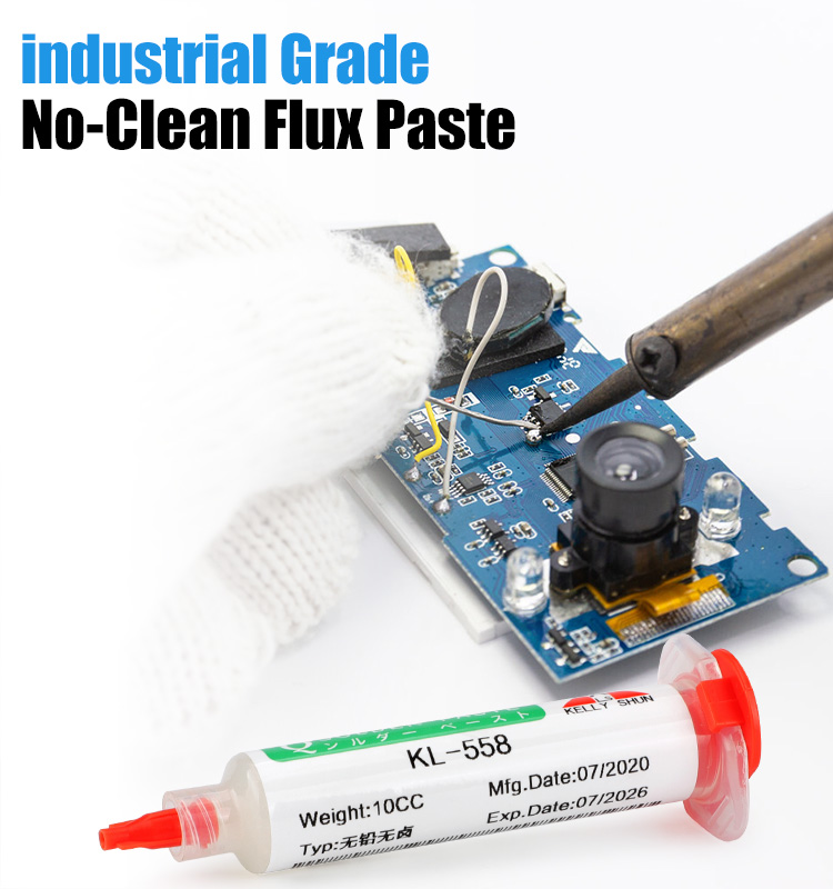 KELLYSHUN KL-558 助焊剂 10CC 免清洗助焊剂膏，适用于 BGA/SMD/手机等，无铅_KELLYSHUN